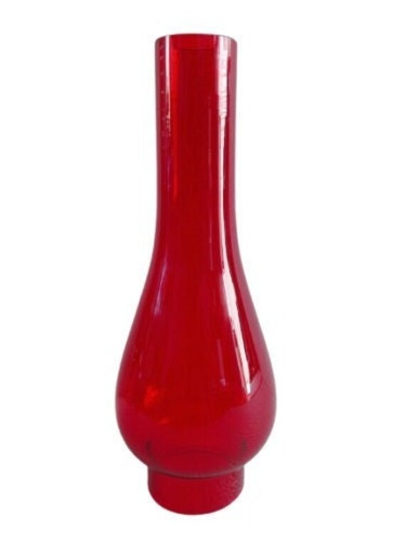 Ruby Red Vienna Style Glass Chimney for Kerosene Oil Lamps 7 - Etsy