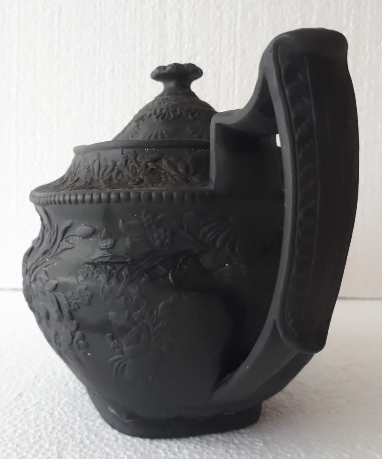 Antique English Black Basalt Porcelain Teapot Floral Motifs - Etsy