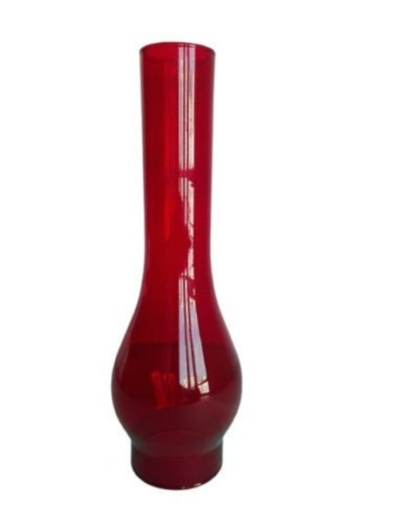 Ruby Red Vienna Glass Chimney for Kerosene Oil Lamps 10 | Etsy