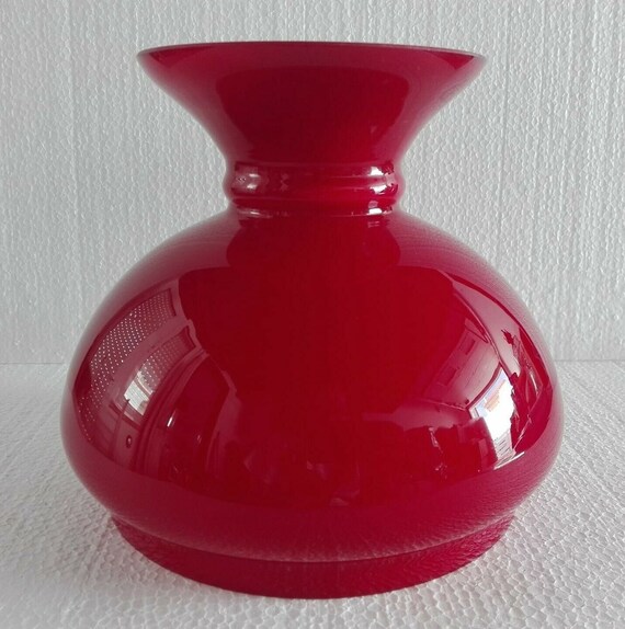 Vintage Opal Cased Red Glass Lamp Shade Fitter: 5 | Etsy