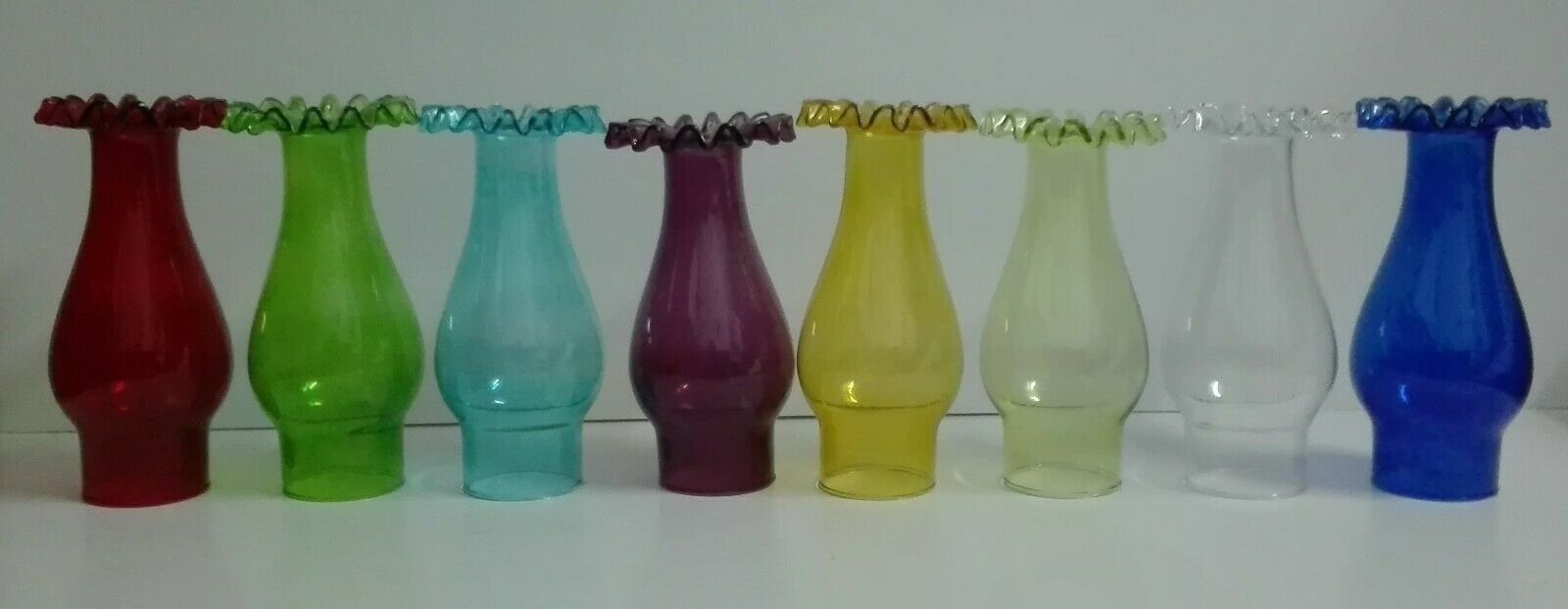 Ruby Red Ruffled Top Glass Chimney for Kerosene Oil Lamps 8 - Etsy