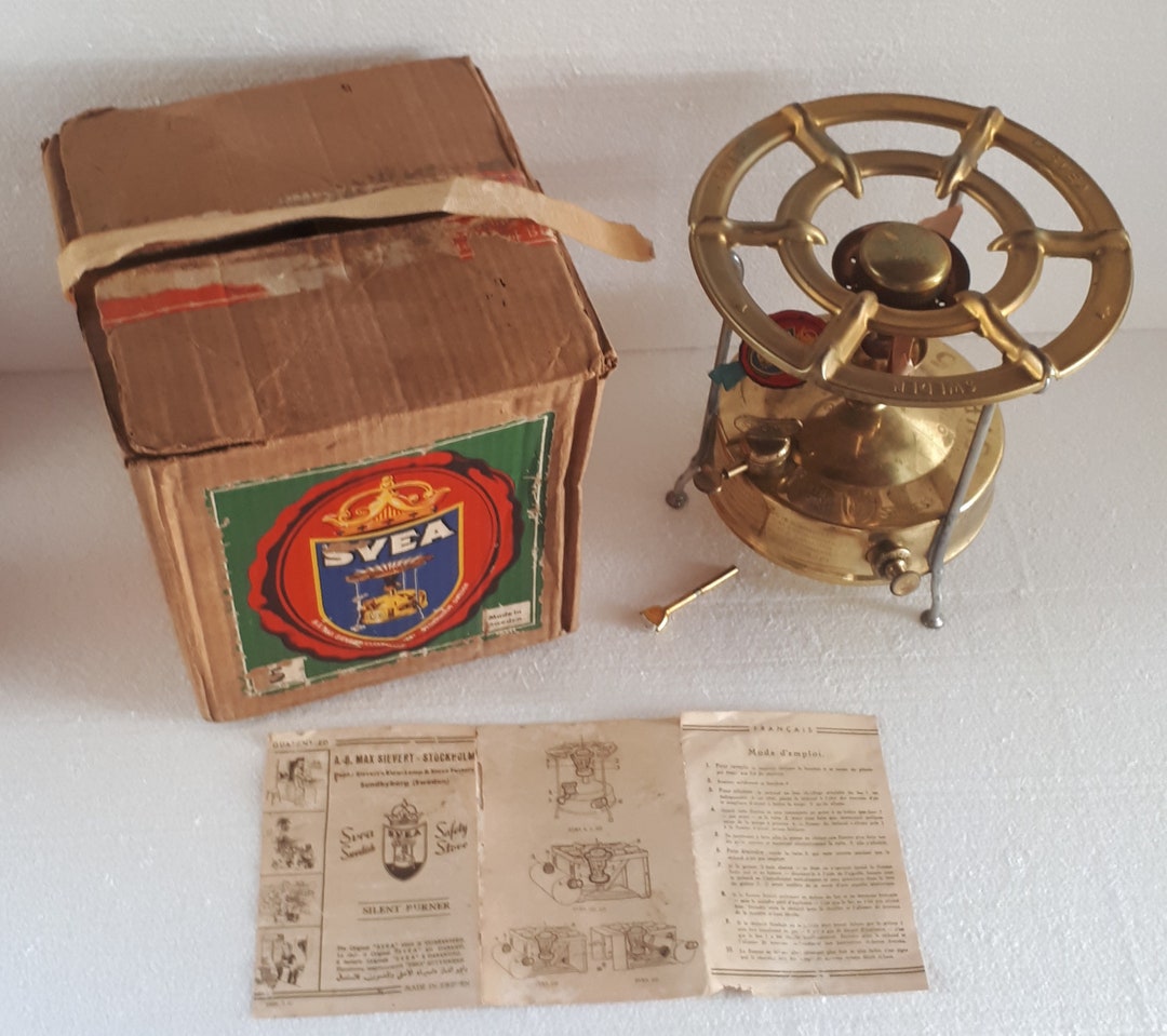 Vintage Svea No 5 Brass Kerosene Camping Stove Original Box ...