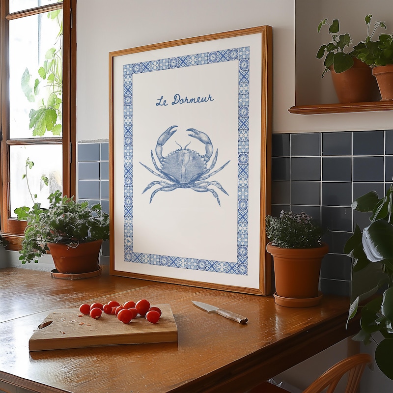 French Crab Poster - Etsy