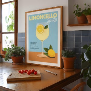 Limoncello Spritz Poster | Cocktail Poster | Bar Cart Decor ...