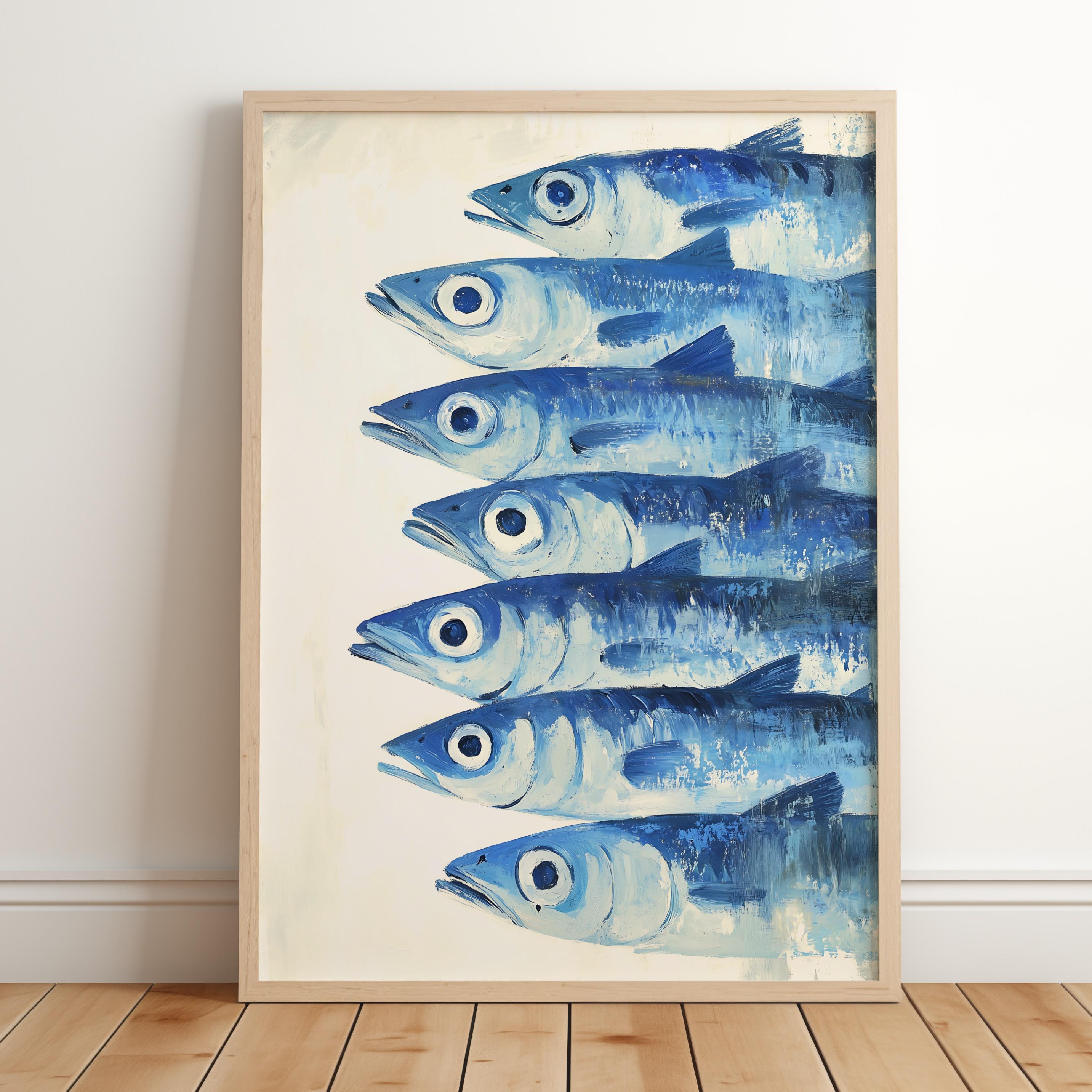 Sardines Print - Sardine Tin Vintage Poster - Retro Sardine Wall Art ...