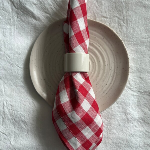 Red and White Checked Napkins - Etsy