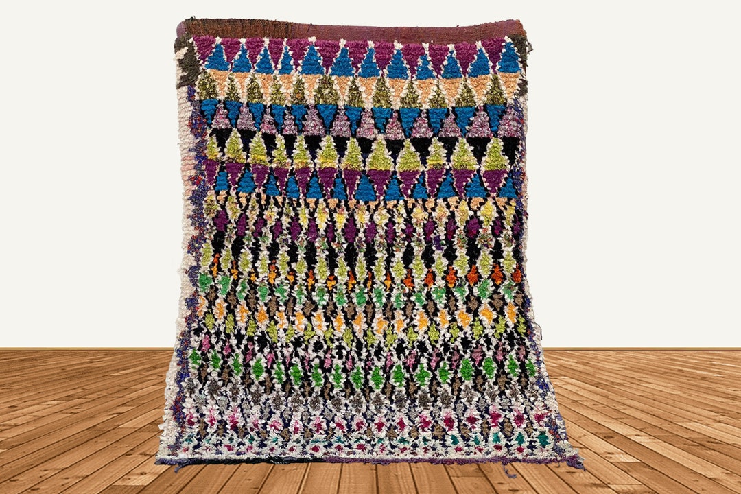 5x4 Moroccan Colorful Rug, Vintage Area Rug, Small Area Rug. - Etsy