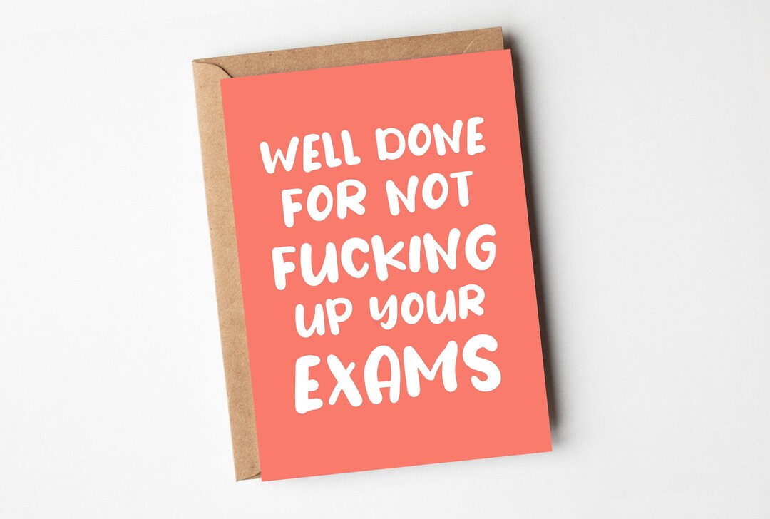 Rude Exam Results Congratulations Card - Etsy