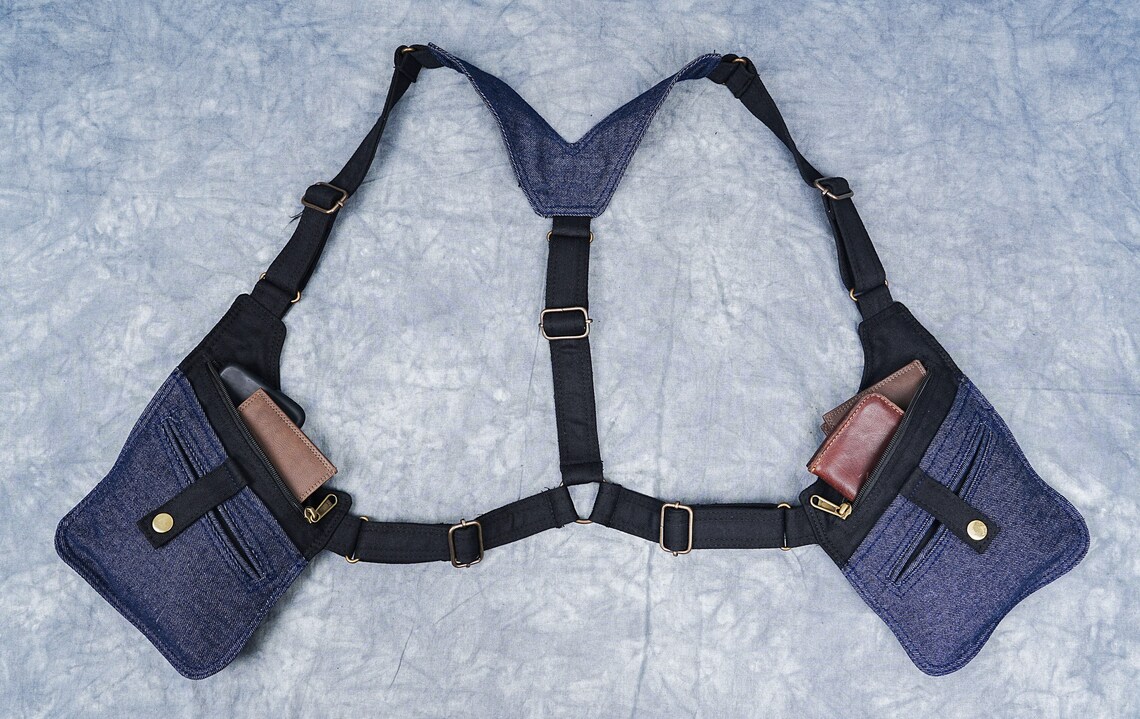 Blue Cotton Holster Bag Shoulder Bag Utility Holster Bag Fully ...