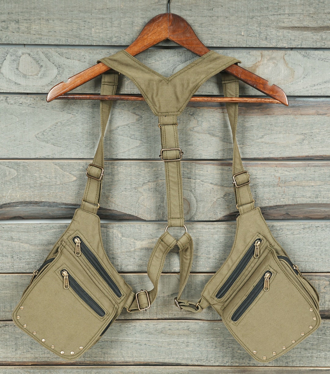 Cotton Holster Bag Festival Utility Bag Functional Pocket Belt Fully ...