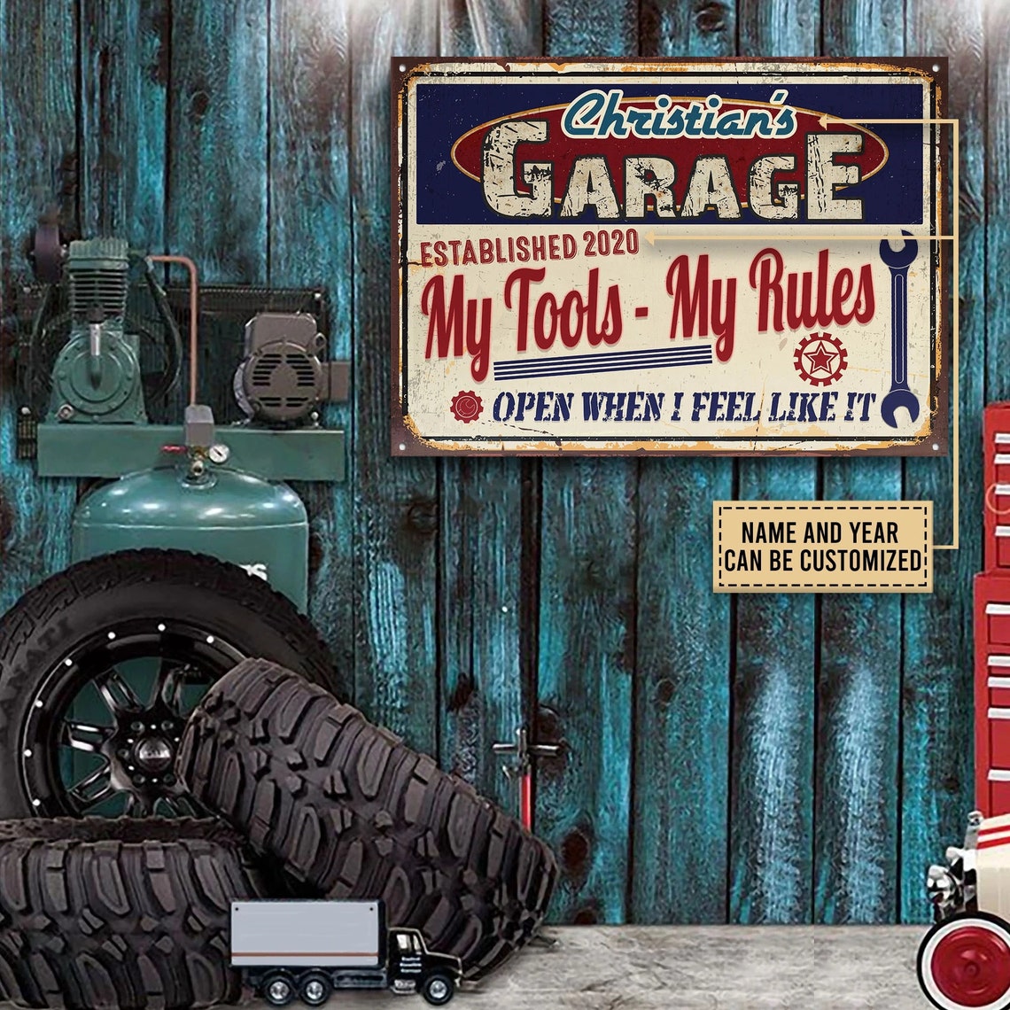 Personalized Auto Mechanic Garage Open When Customized Classic - Etsy