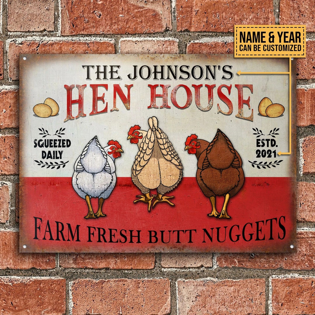 Personalized Chicken Hen House Nuggets Customized Classic Metal Signs ...