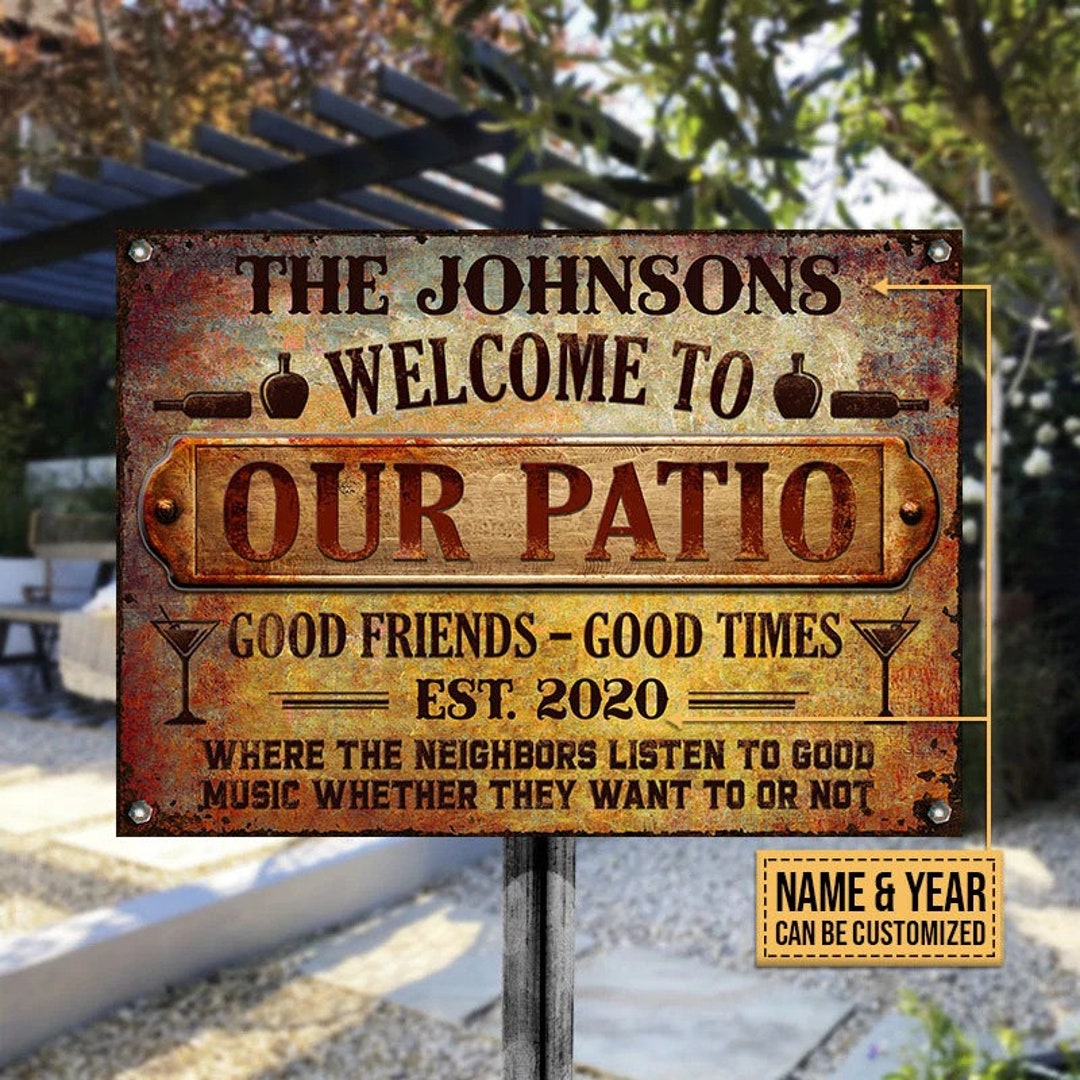 Patio, Patio Home Where the Neighbors Listen Good Music Rustic Custom ...