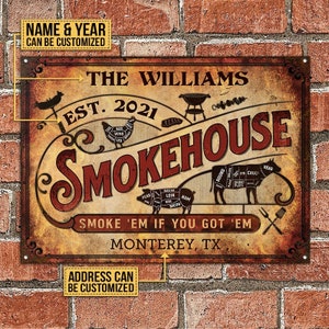 Personalized Grilling Smokehouse Got Them Customized Classic Metal ...