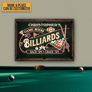 Personalized Billiards Game Room Neon Custom Classic Metal Signs - Etsy