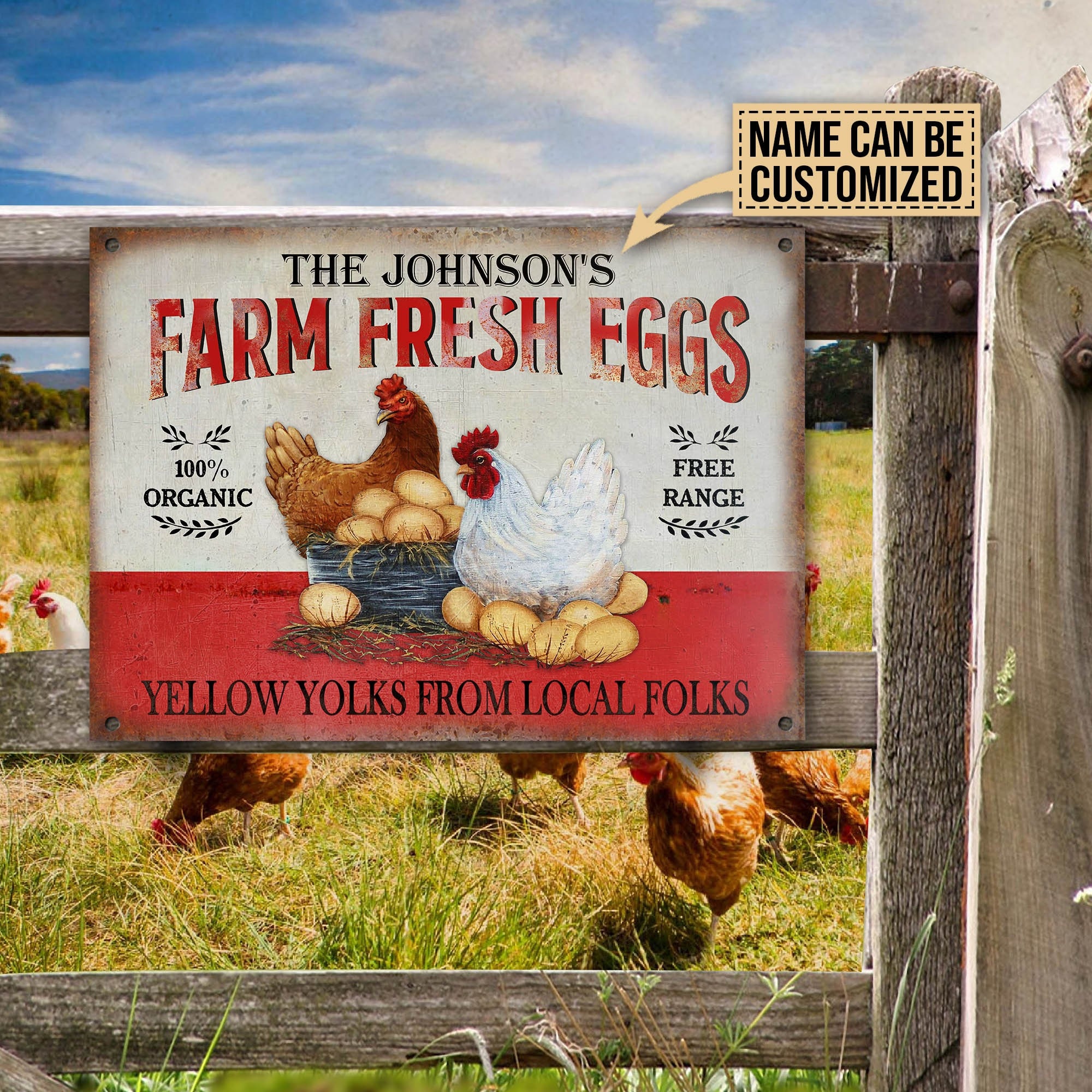 Personalized Chicken Coop Farm Fresh Eggs Customized Classic - Etsy