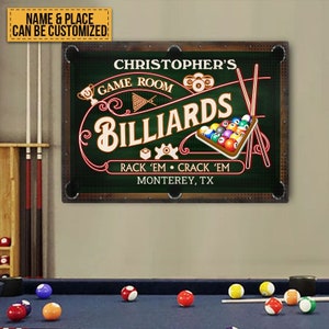 Personalized Billiards Game Room Neon Custom Classic Metal Signs - Etsy