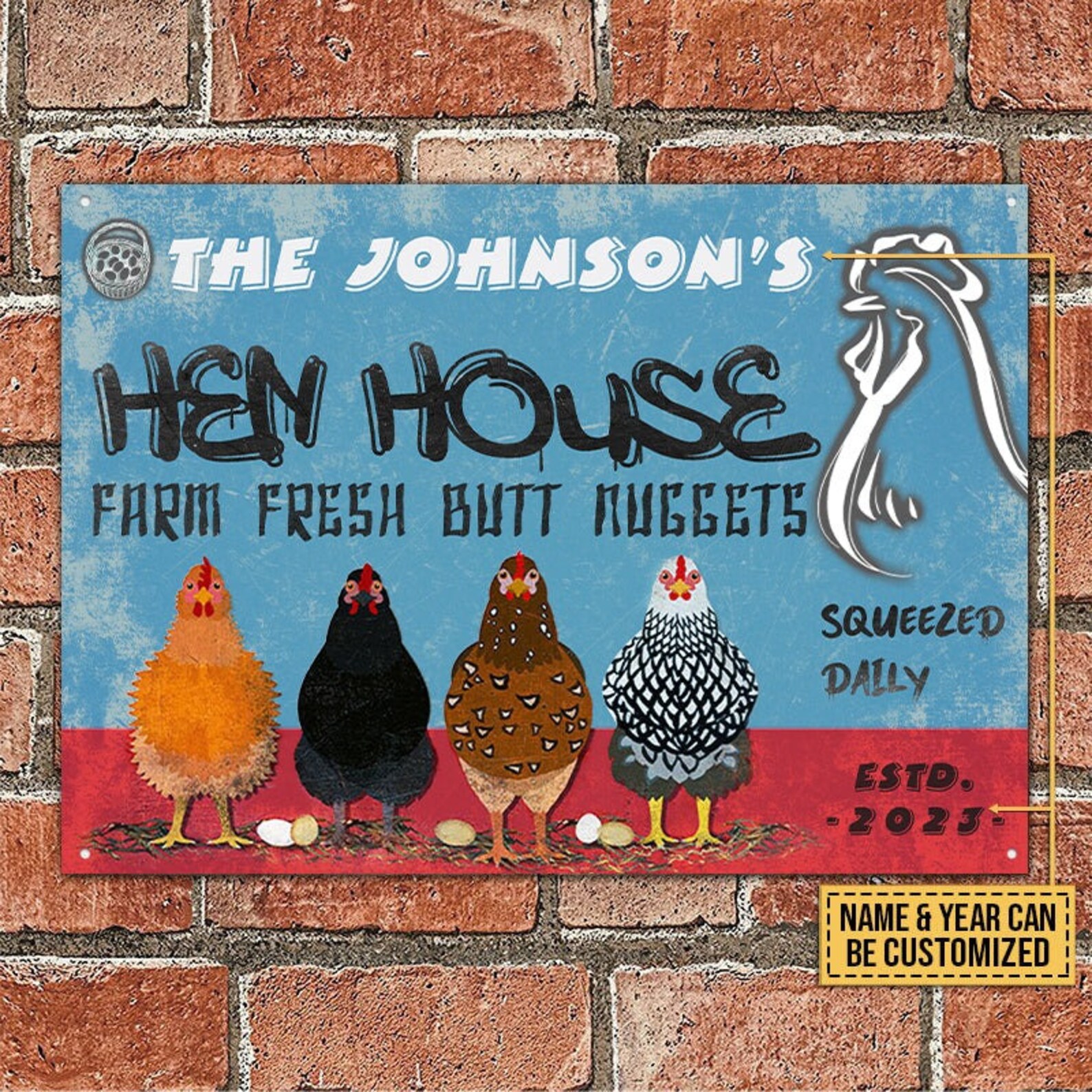 Personalized Chicken Hen House Fresh Customized Classic Metal Signs ...