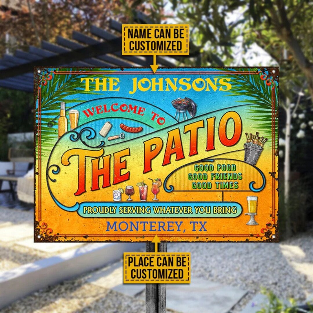 Personalized Patio Grilling Summer Good Food Good Friends Custom ...