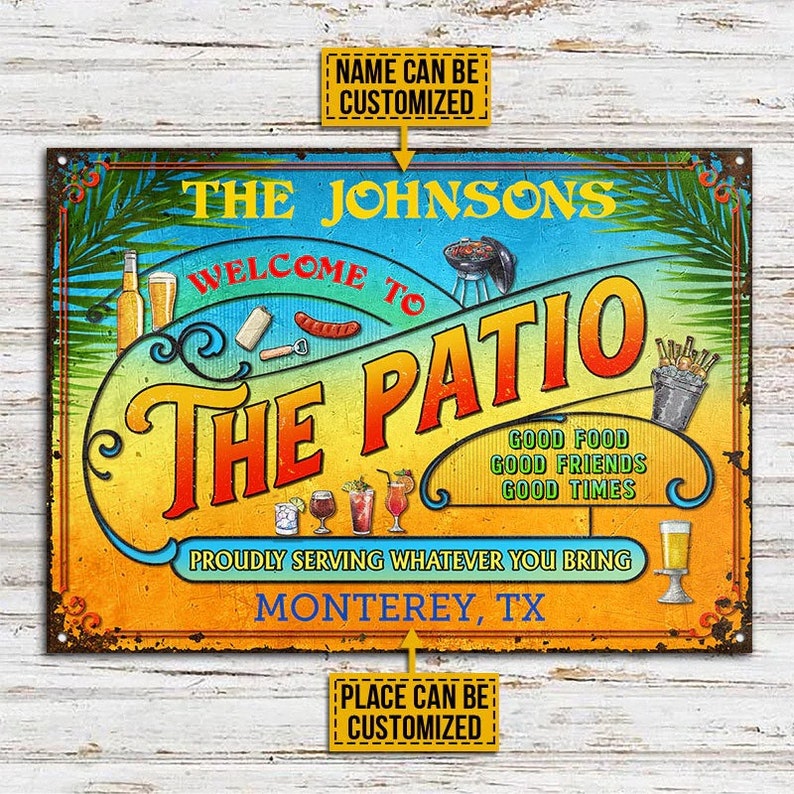 Personalized Patio Grilling Summer Good Food Good Friends Custom ...