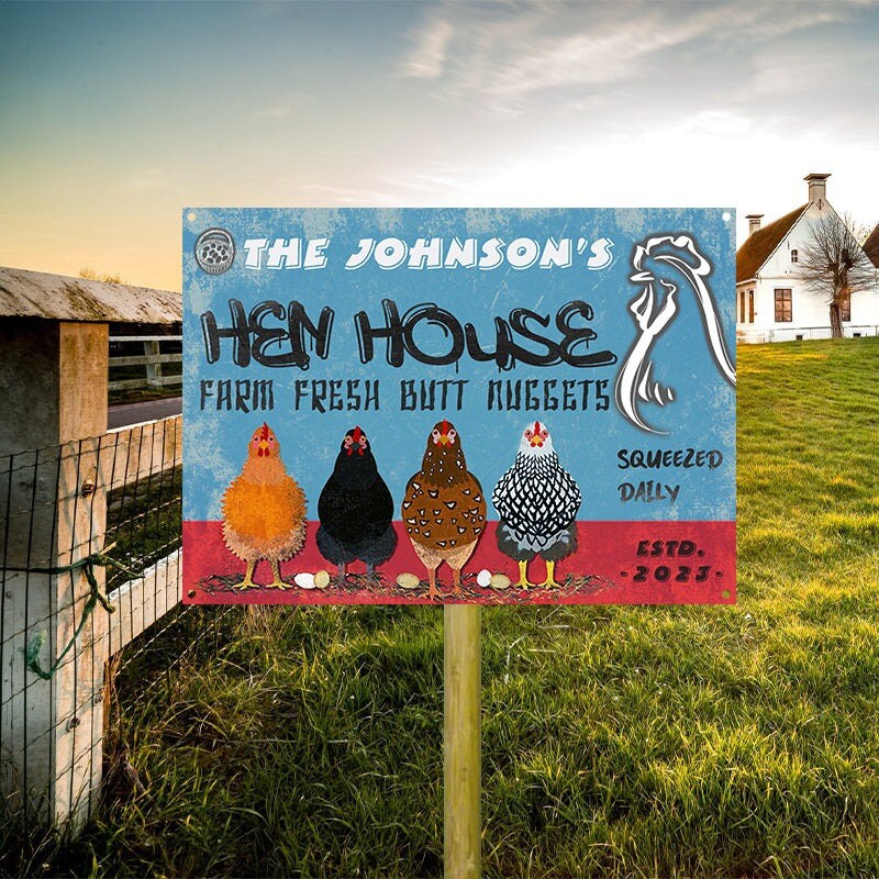 Personalized Chicken Hen House Fresh Customized Classic Metal Signs ...