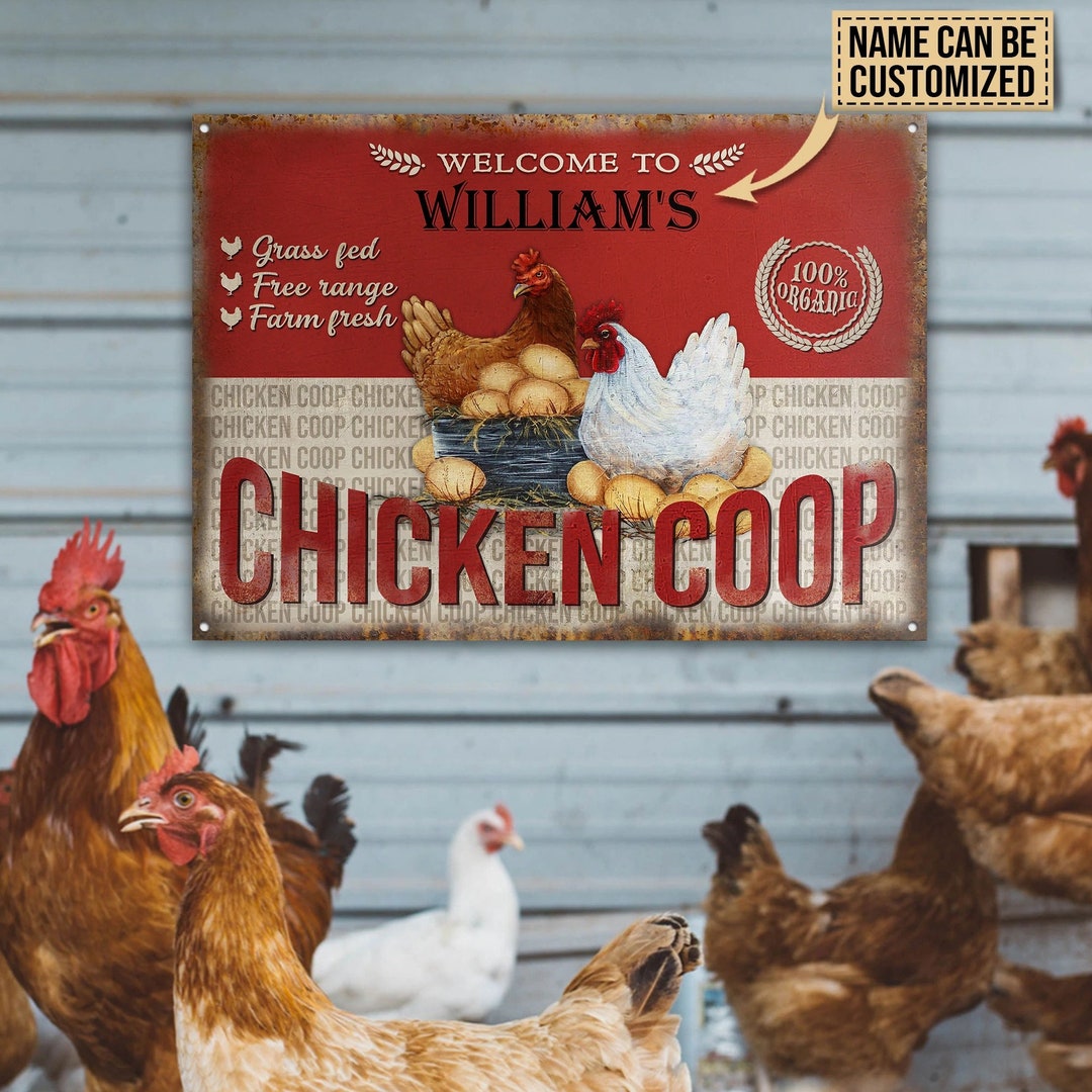 Personalized Chicken Coop Farm Fresh Customized Classic Metal Signs ...