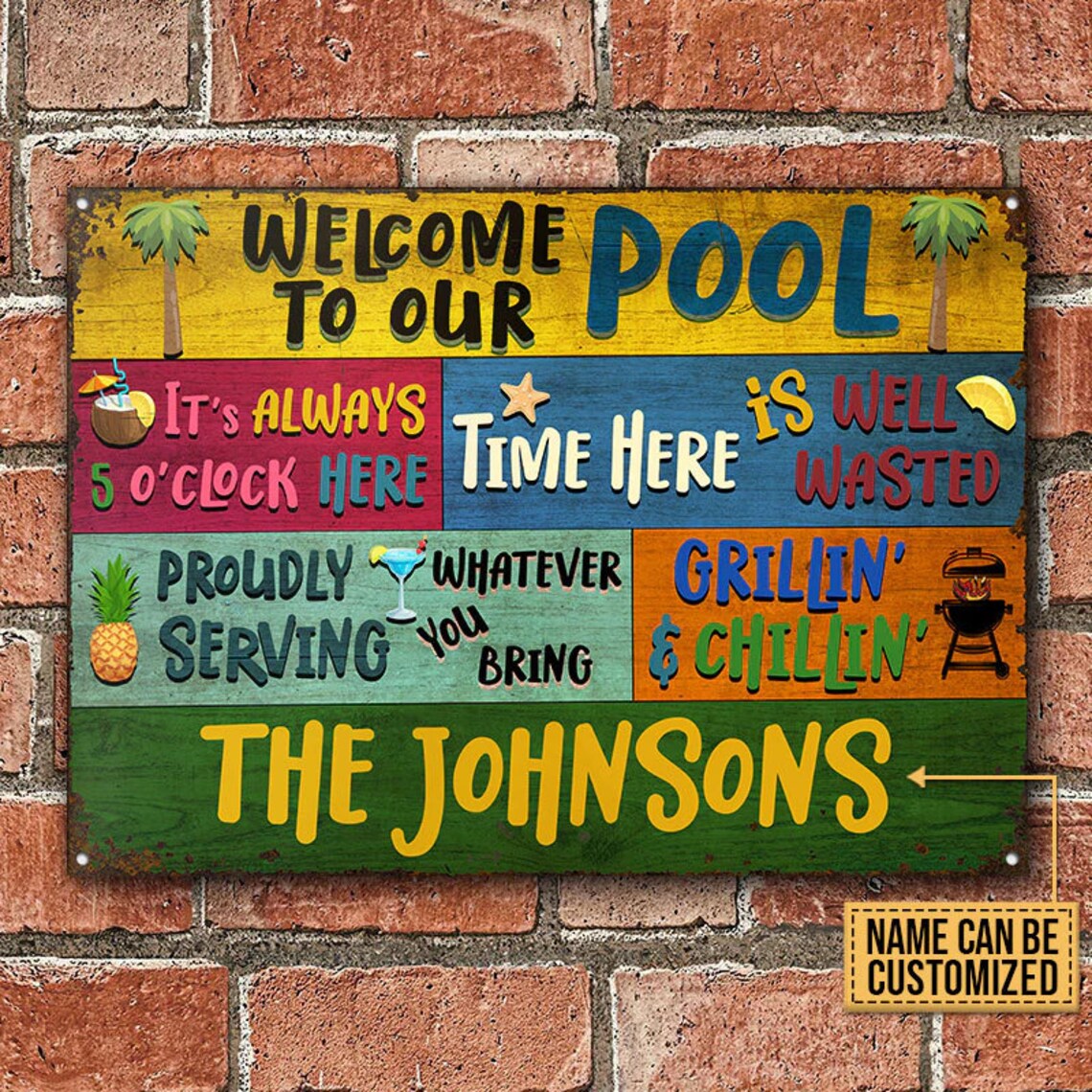 Personalized Swimming Pool Welcome to Our Custom Classic Metal - Etsy