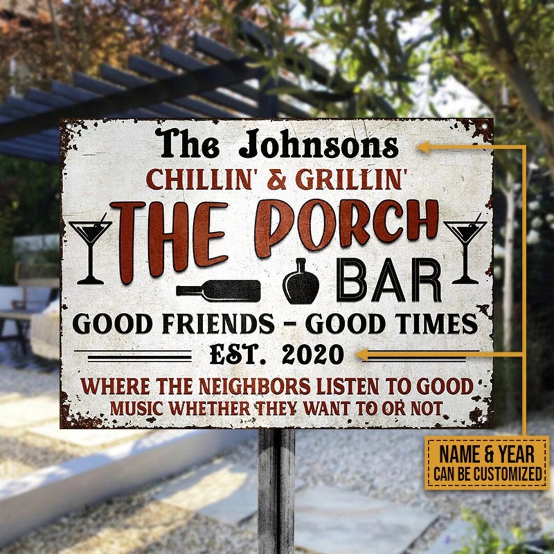 Personalized Porch Backyard Good Friends Good Times Custom Classic ...