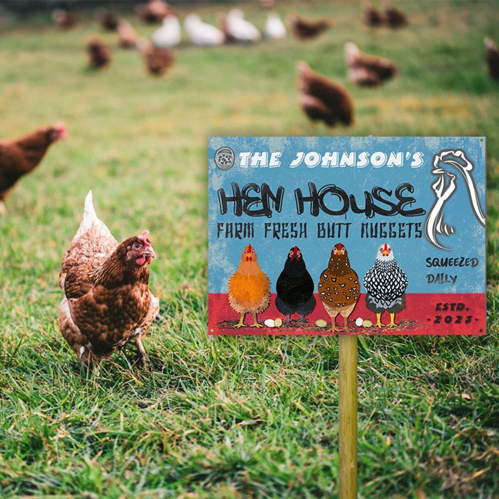 Personalized Chicken Hen House Fresh Customized Classic Metal Signs ...