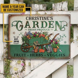 Vintage Customized Classic Metal Signs - Garden Signs - Gift for Garden ...