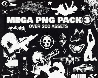 Anime Streetwear Mega PNG Design Asset Pack - Etsy