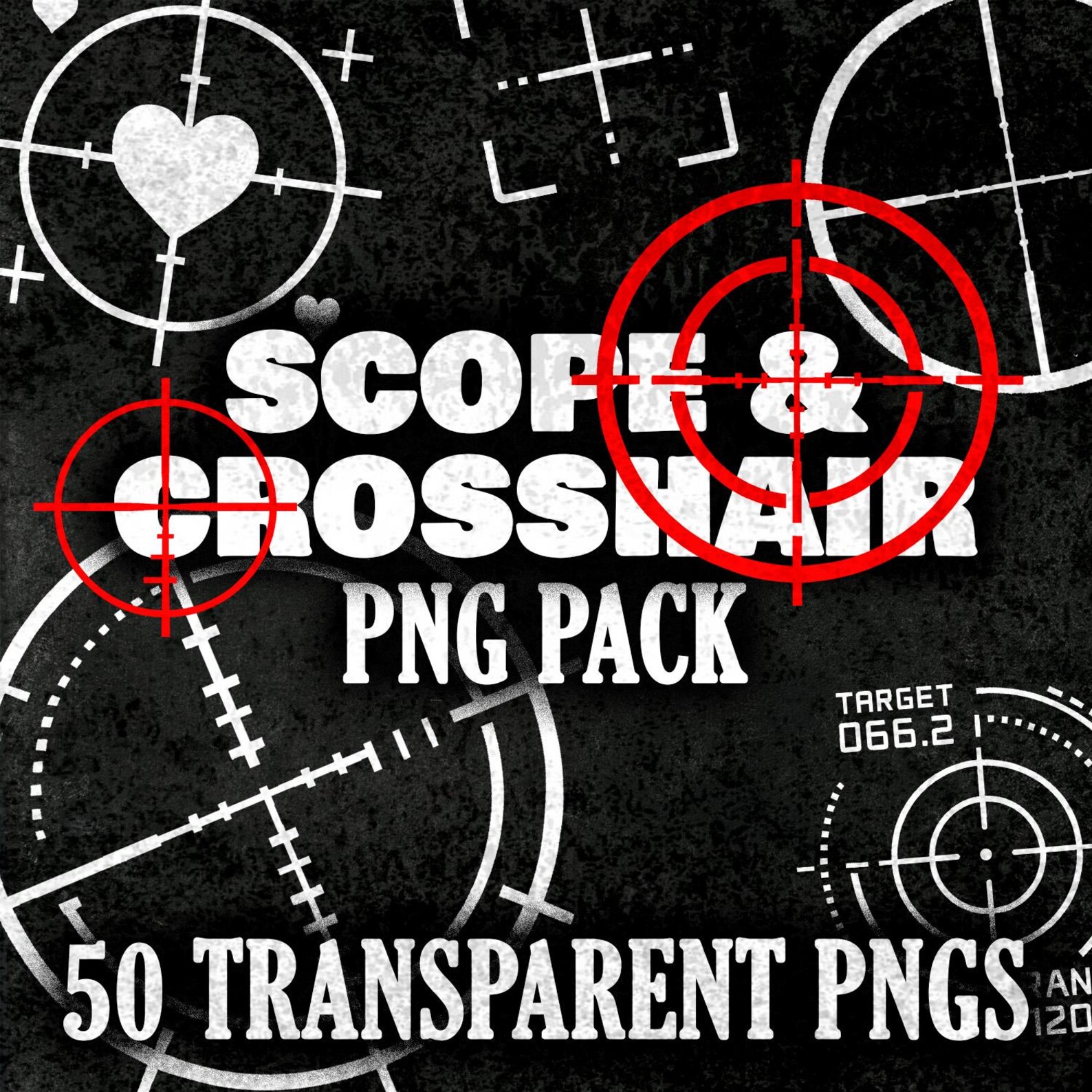 Y2K Scope & Crosshair PNG Pack, Grunge Tech Graphics (digital Download ...