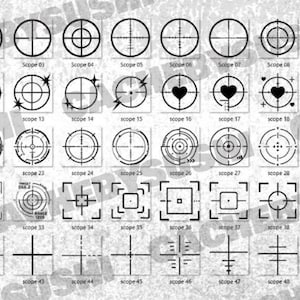 Y2K Scope & Crosshair PNG Pack, Grunge Tech Graphics (digital Download ...