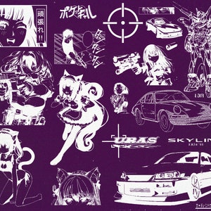 Anime Streetwear Mega PNG Design Asset Pack - Etsy