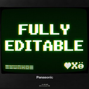 Retro CRT TV LED Text/image Preset Bundle, Photoshop Presets, Generator ...
