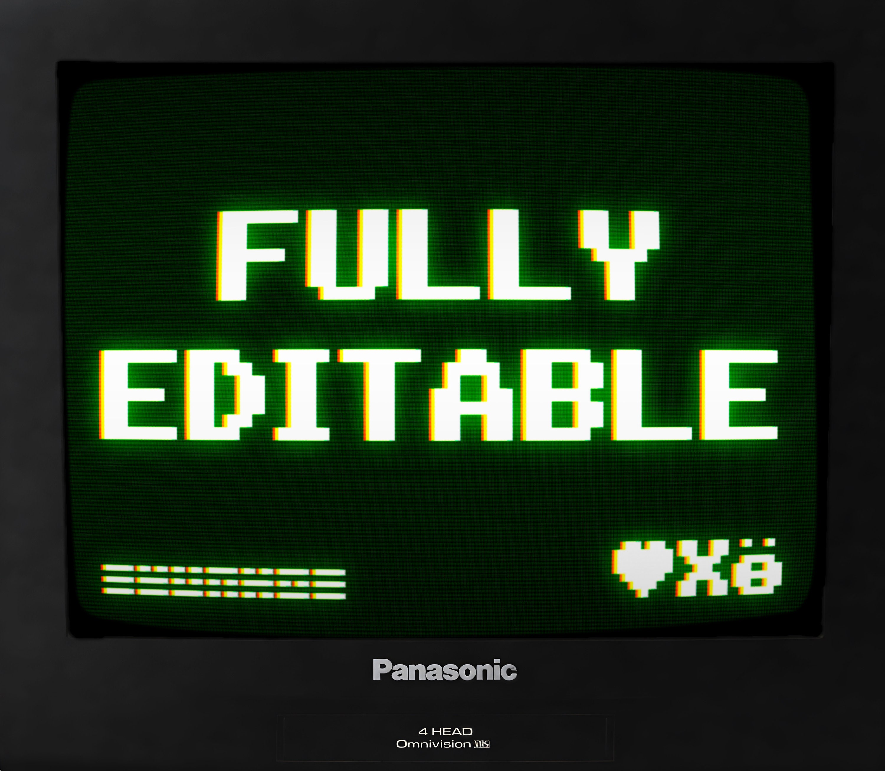 Retro CRT TV LED Text/image Preset Bundle, Photoshop Presets, Generator ...