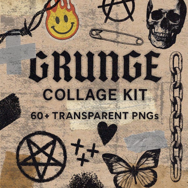 Grunge Collage Kit - Etsy