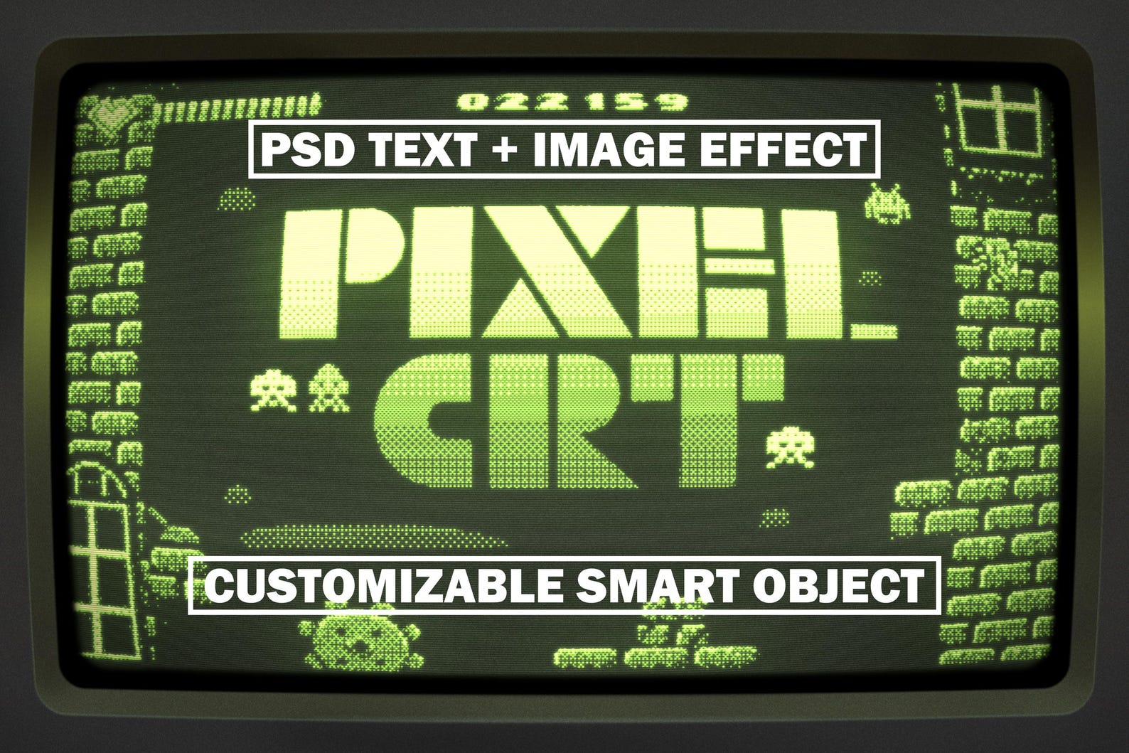 PHOTOSHOP - Pixel CRT Halftone Photoshop Effect | Retro 8-bit, Green ...