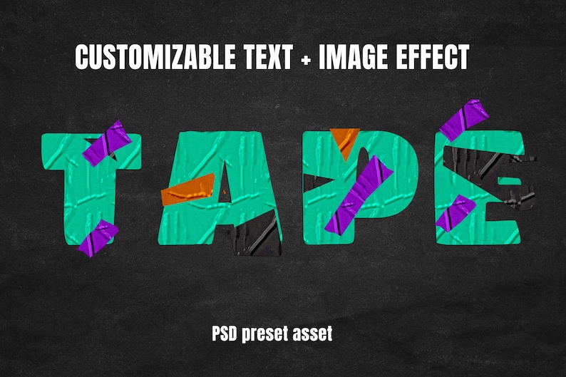 Tape Text + Image Photoshop Preset Photoshop Asset - Etsy