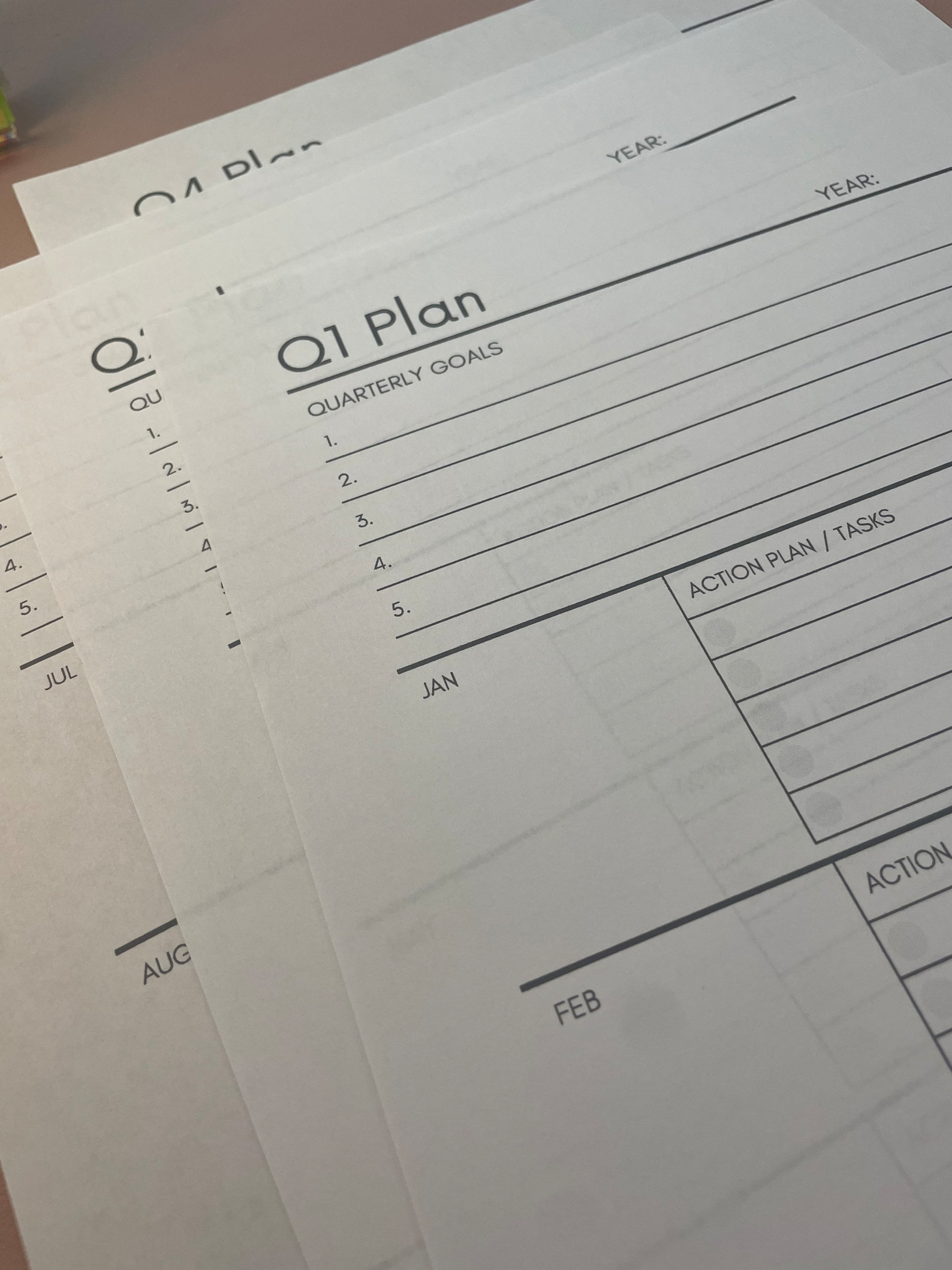 Quarterly Planner | Q1, Q2, Q3, Q4 Planning Sheets | Yearly Goal ...
