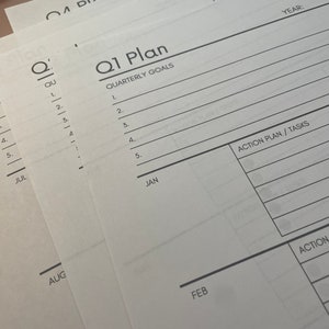 Quarterly Planner | Q1, Q2, Q3, Q4 Planning Sheets | Yearly Goal ...