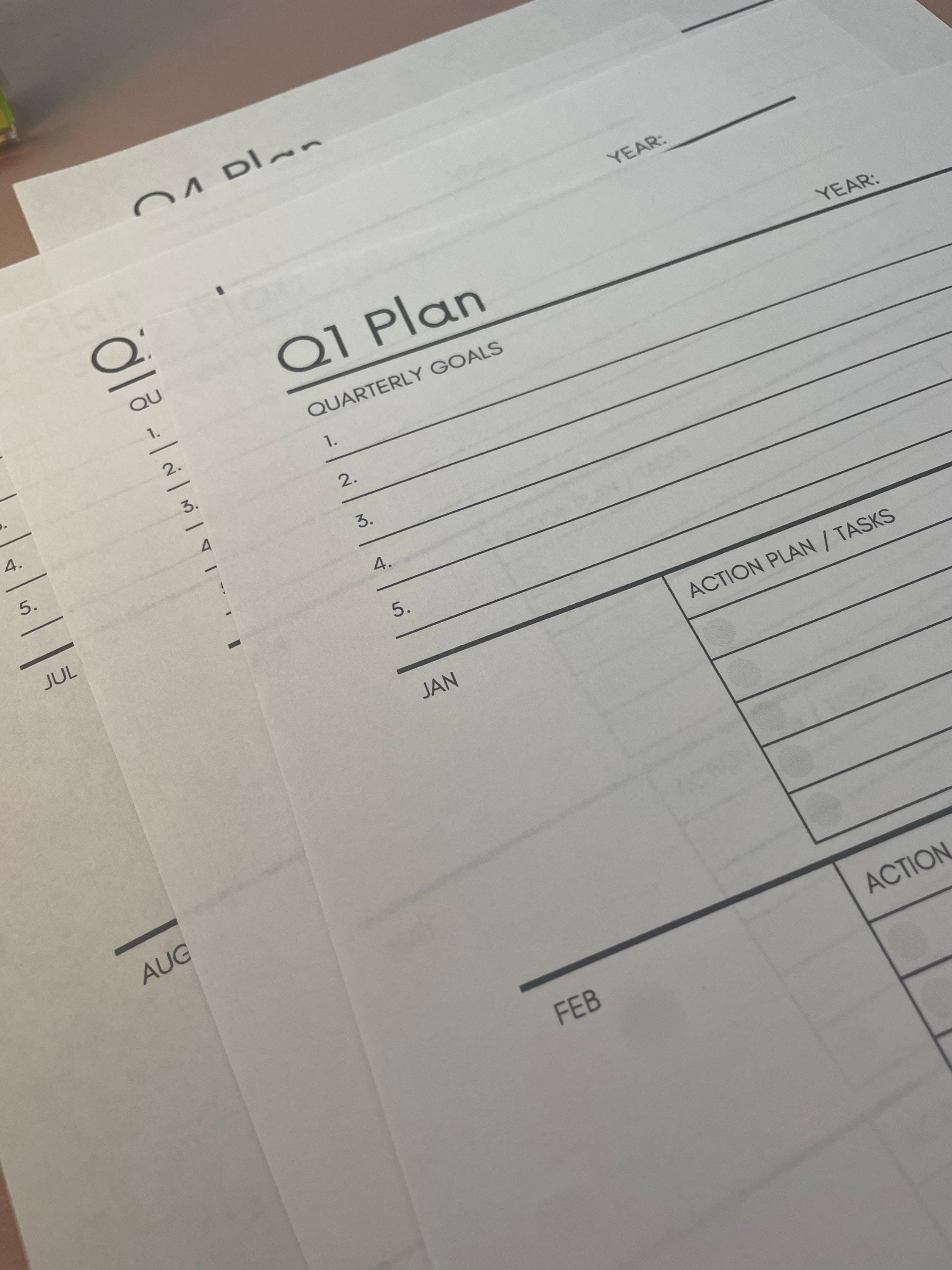 Quarterly Planner | Q1, Q2, Q3, Q4 Planning Sheets | Yearly Goal ...