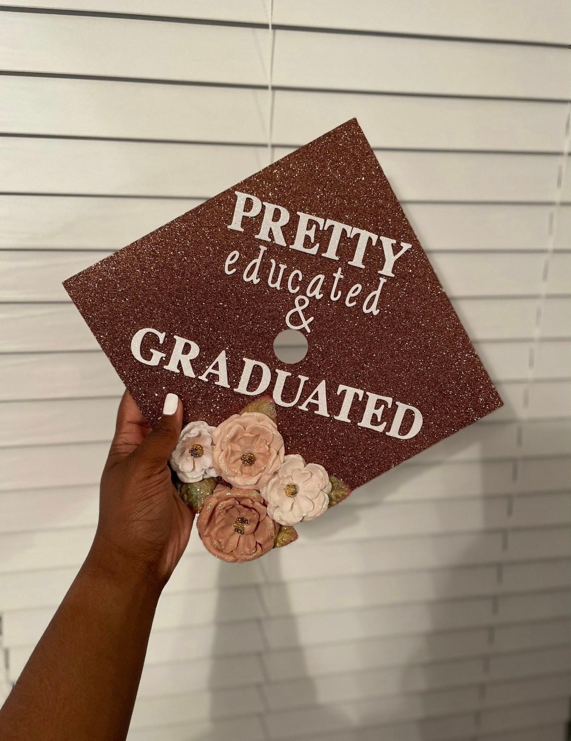 Pretty, Educated & Graduated Grad Topper | Decorated Grad Topper ...