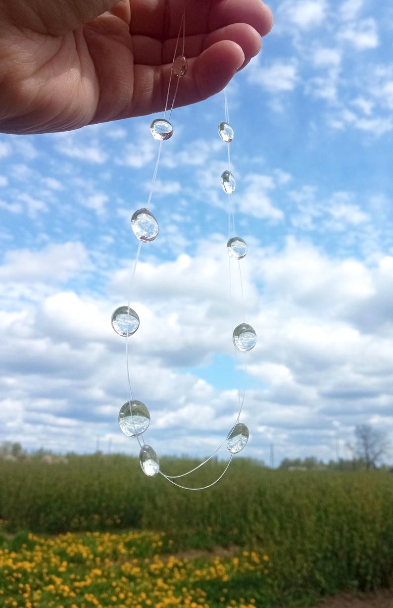 Water Resin Drop Necklace | Handmade Mistbloom Floating Resin ...