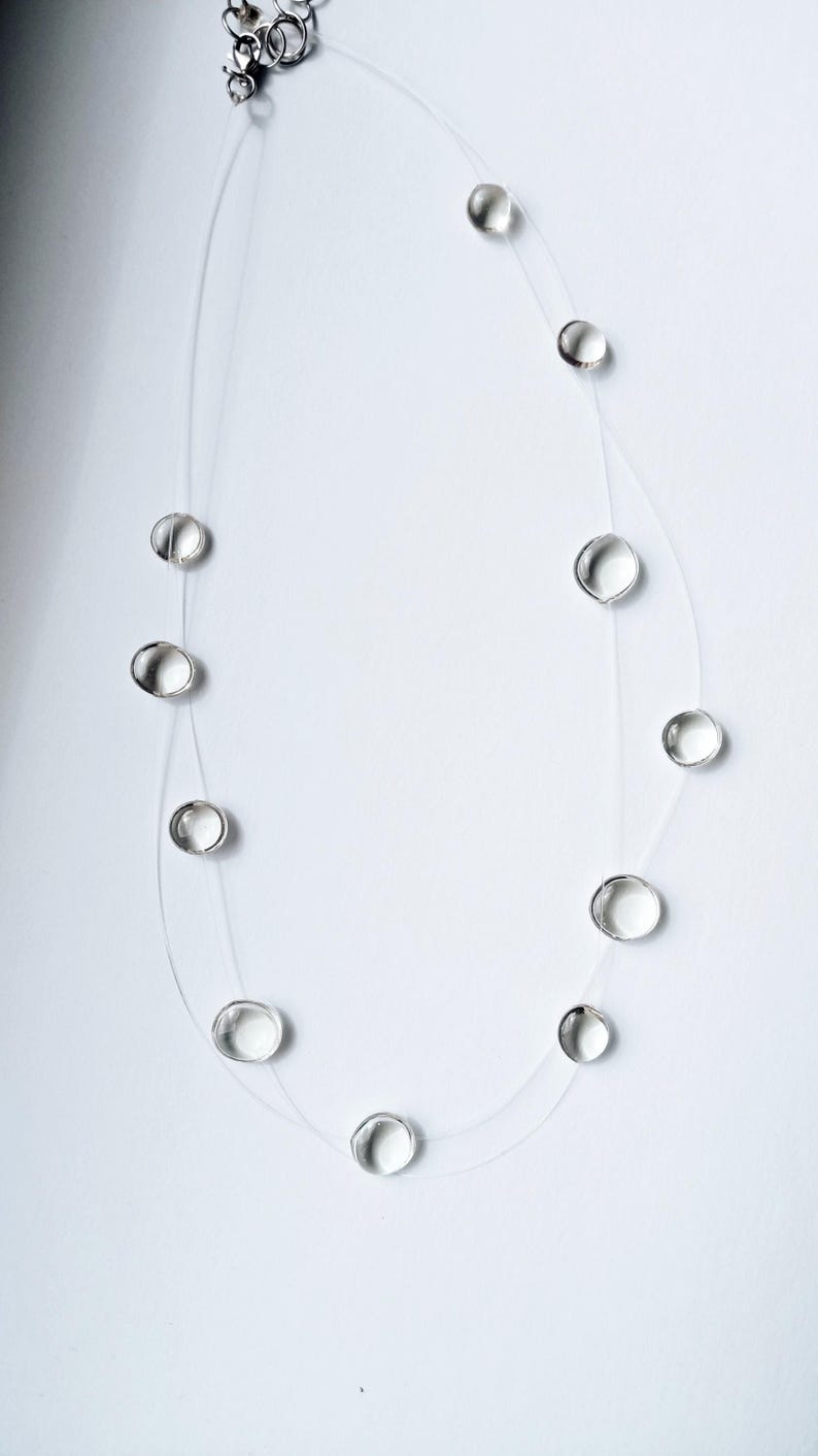 Water Resin Drop Necklace | Handmade Mistbloom Floating Resin ...