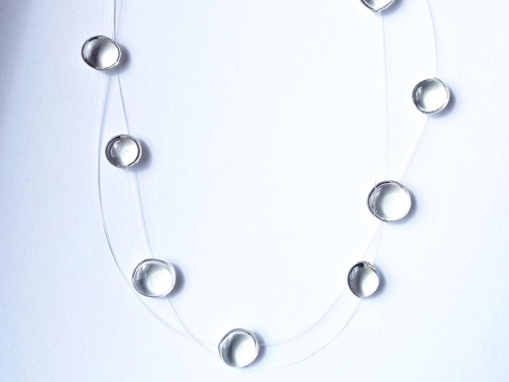 Water Resin Drop Necklace | Handmade Mistbloom Floating Resin ...