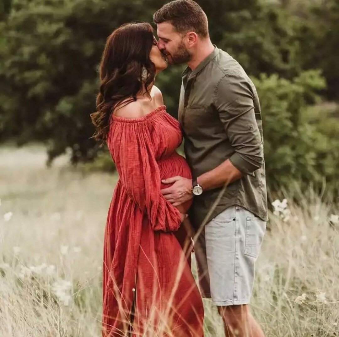 Bohemian Maternity Dress, Cotton Gown, Boho Linen Dress, Maternity ...