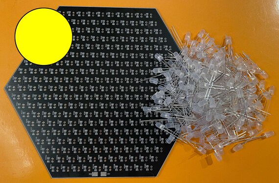Hex PCB Slow Flash Yellow Leds Populated With Resistors - Etsy
