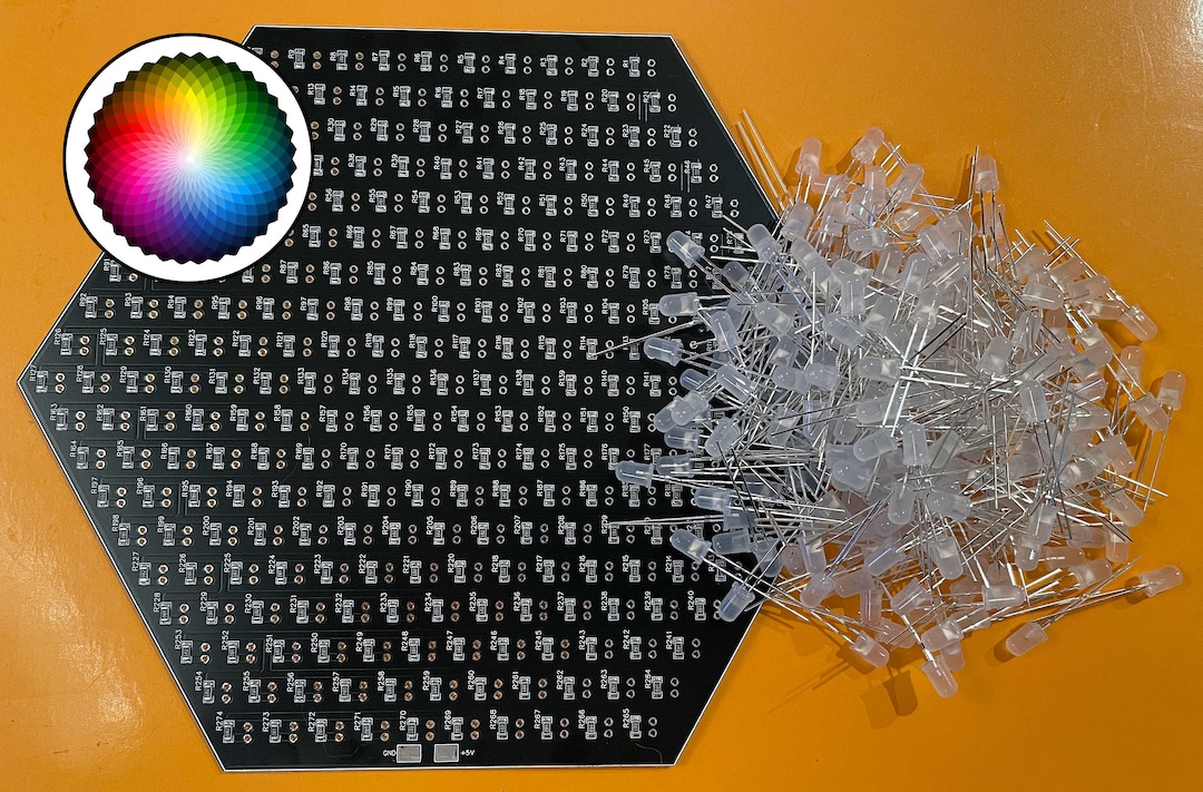 Hex PCB + Slow Change RGB Leds, Populated With Resistors - Etsy