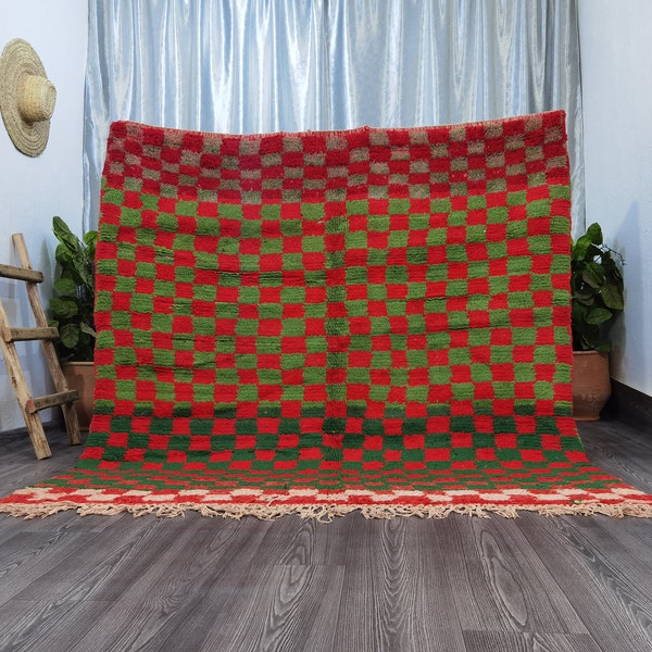 Small Green Checkered Rug - Etsy